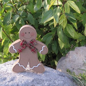 GINGERBREAD MAN BLOCK for Desk, Shelf, Mantle, Holiday, December, Xmas ...