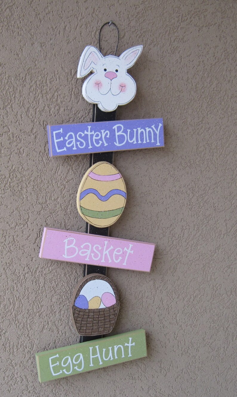 EASTER Thoughts Bunny Easter Egg Easter Basket Wall Door - Etsy