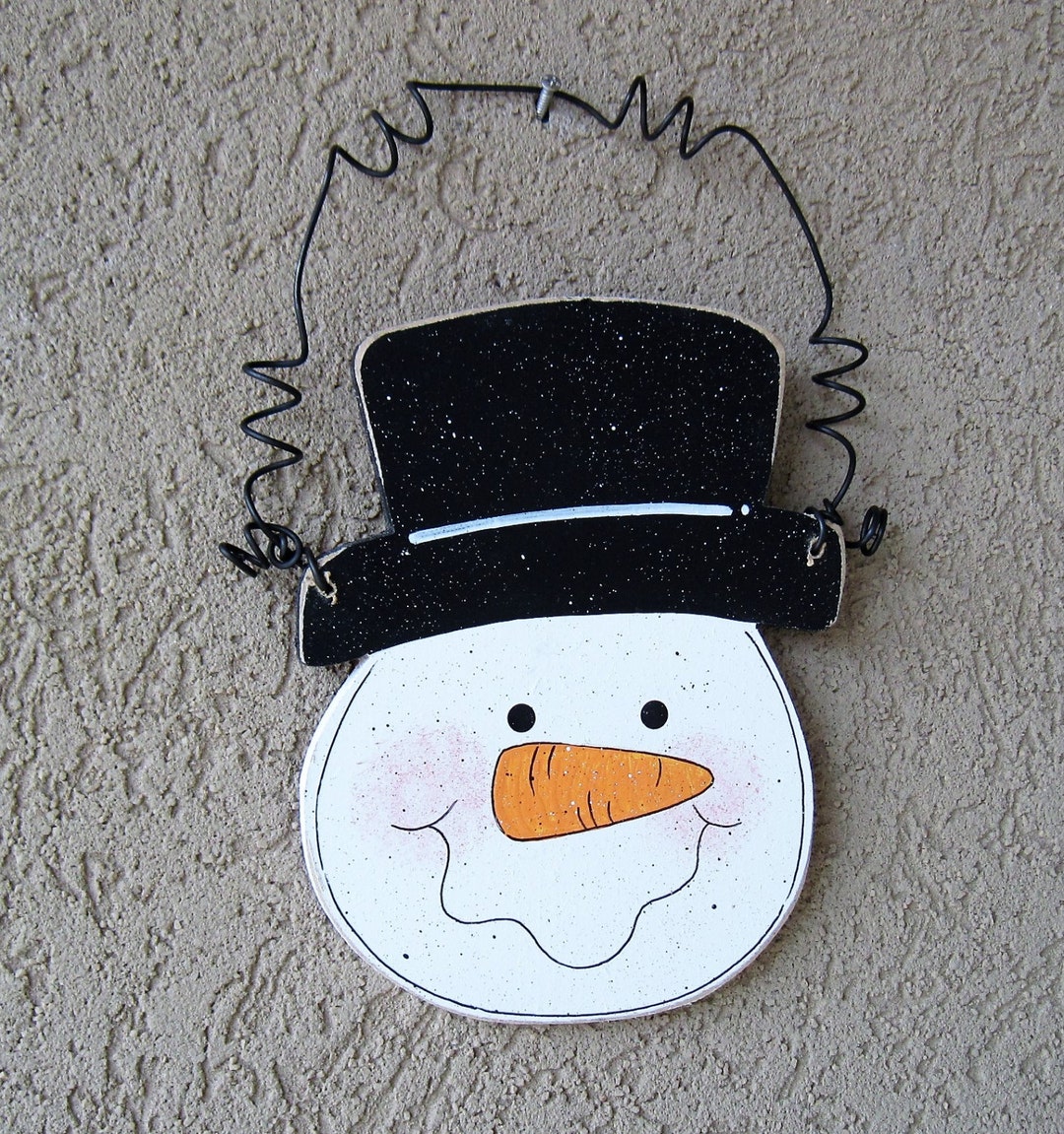 HANGING SNOWMAN HEAD for Wall, Door, Tree, Holiday, December, Xmas ...