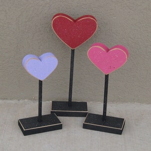 3 Tall Standing Heart Block Set for February, Love, Valentines, Shelf ...