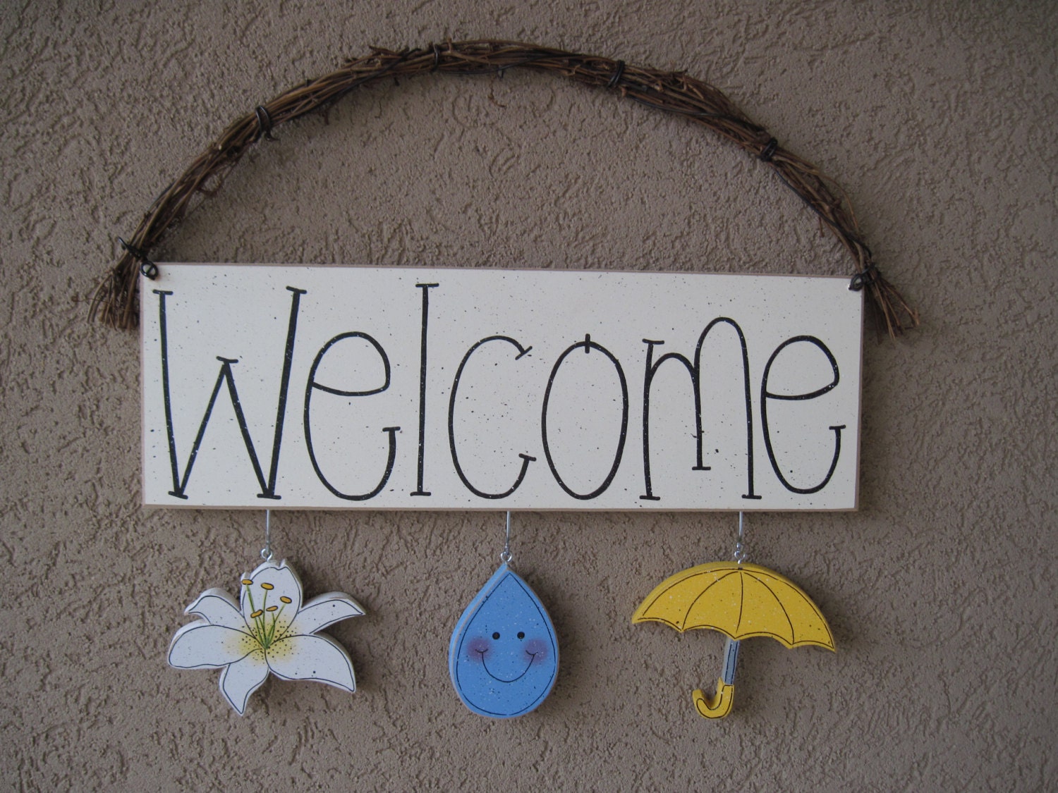 Welcome sign SPRING THEMED for wall and home decor | Etsy