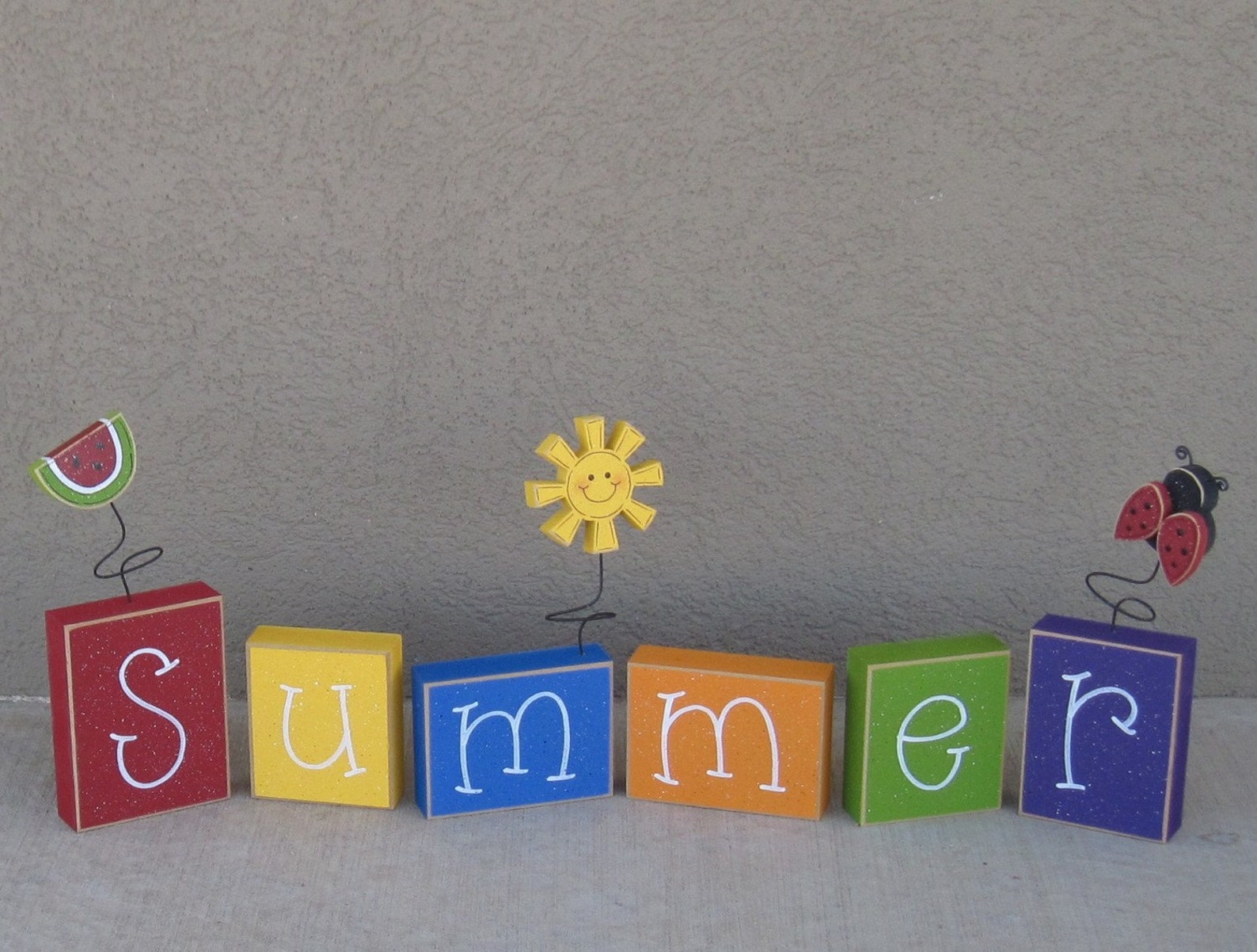SUMMER BLOCK SET for Shelf Mantle Office Seasons Home and - Etsy