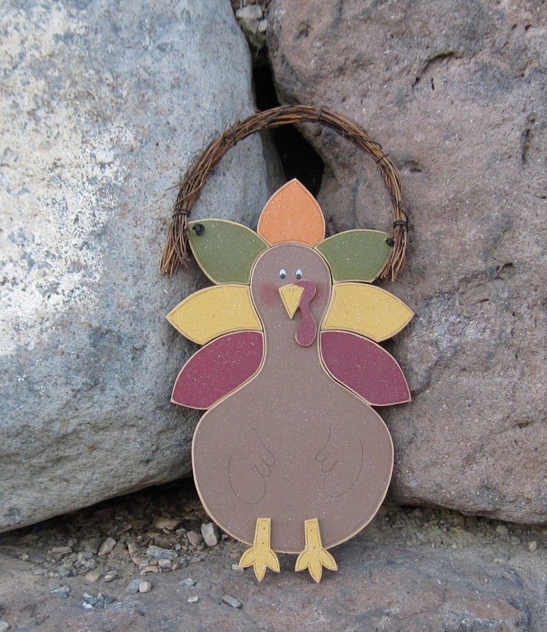 HANGING TURKEY With Grapevine for Wall Door November - Etsy