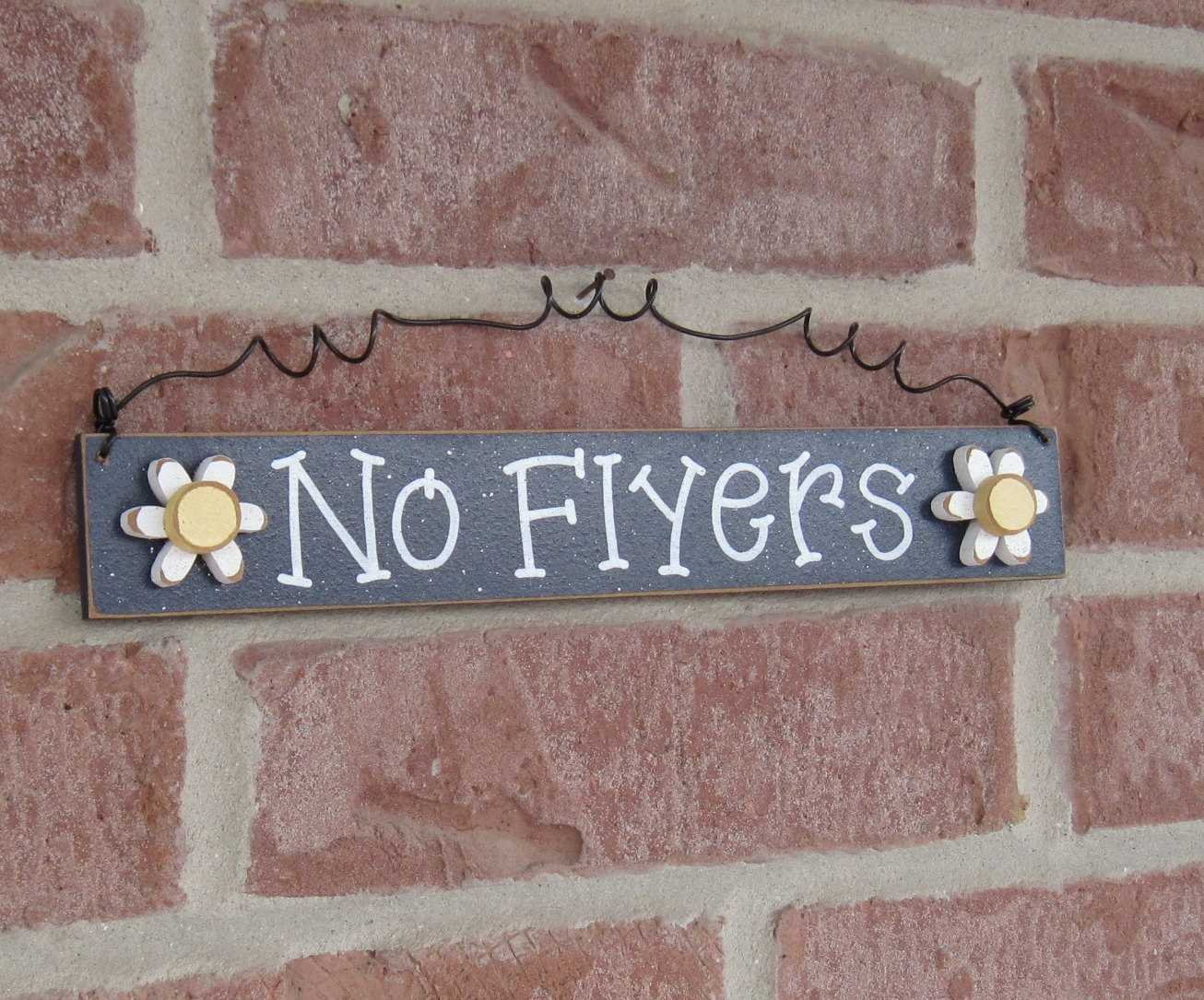 Free Shipping NO FLYERS SIGN With 2 Daisies navy Blue for - Etsy Canada