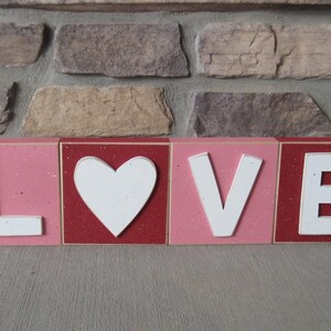 5x5" LOVE Block SET for Valentines Day and Home Decor - Etsy