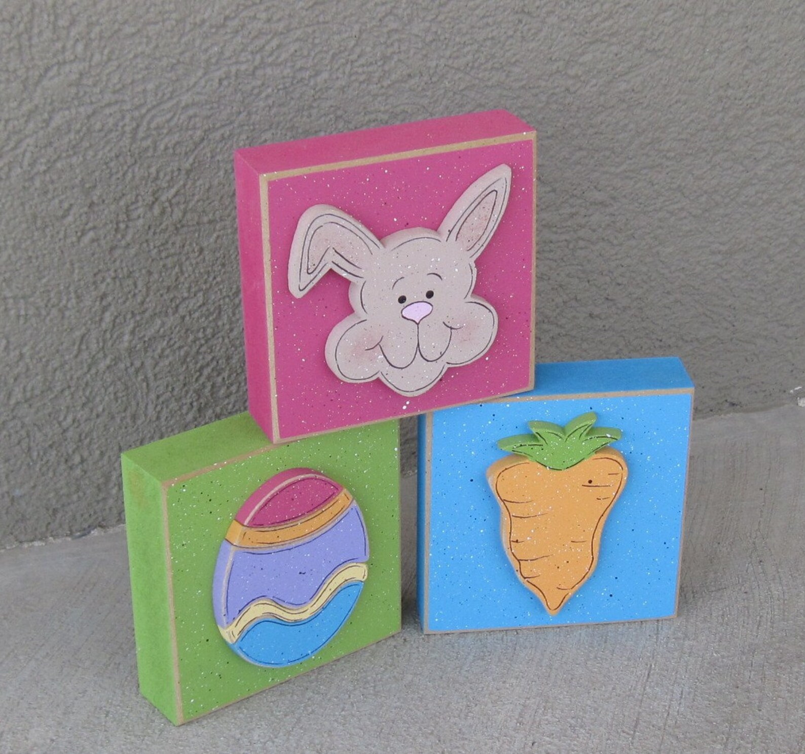 3 EASTER THEMED BLOCK Set for Easter Spring and Home Decor - Etsy