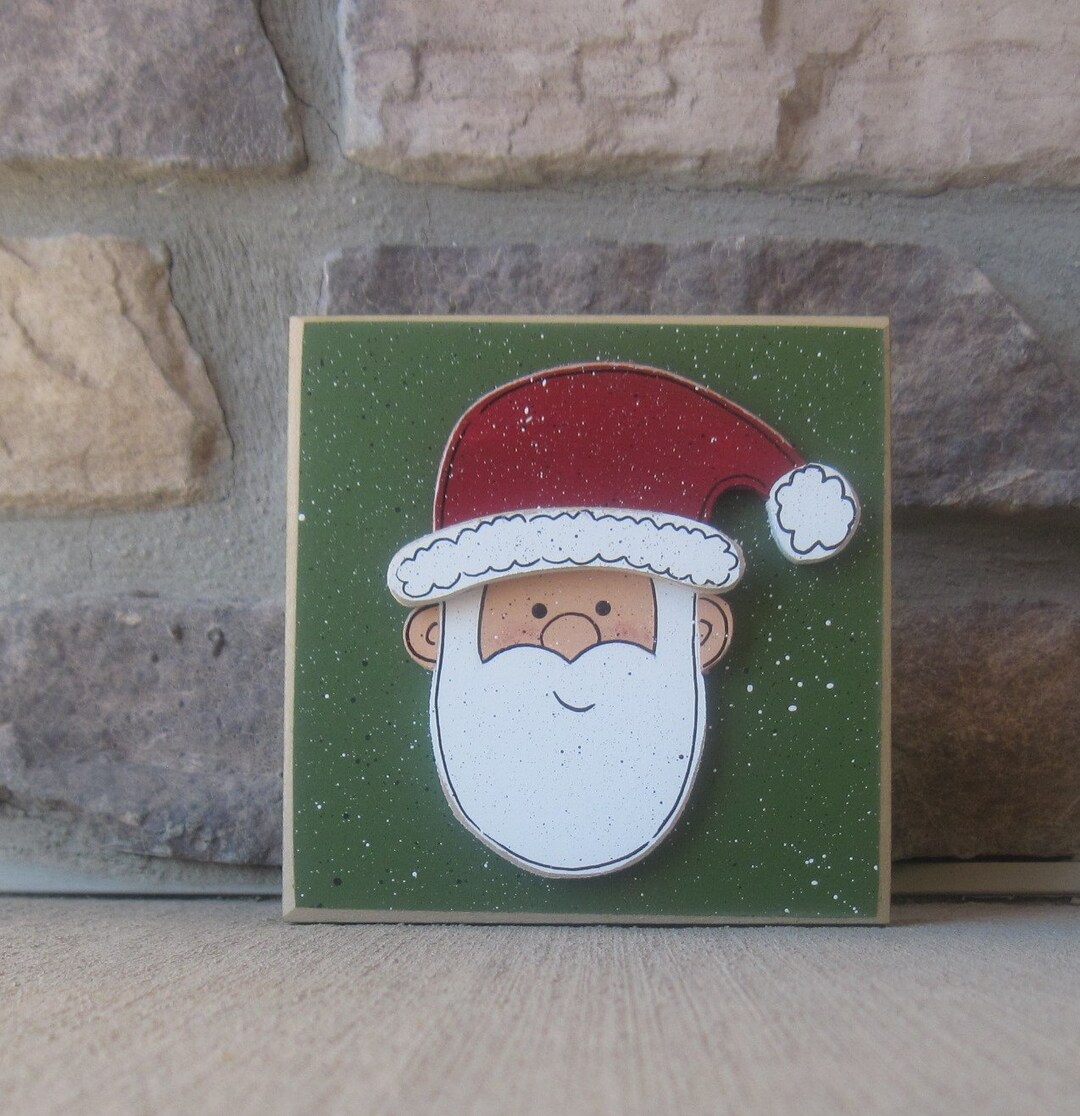 READY TO SHIP Santa Block for Christmas, Winter, Noel, Shelf, Desk ...