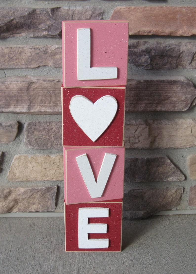 5x5 LOVE Block SET for Valentines Day and Home Decor | Etsy