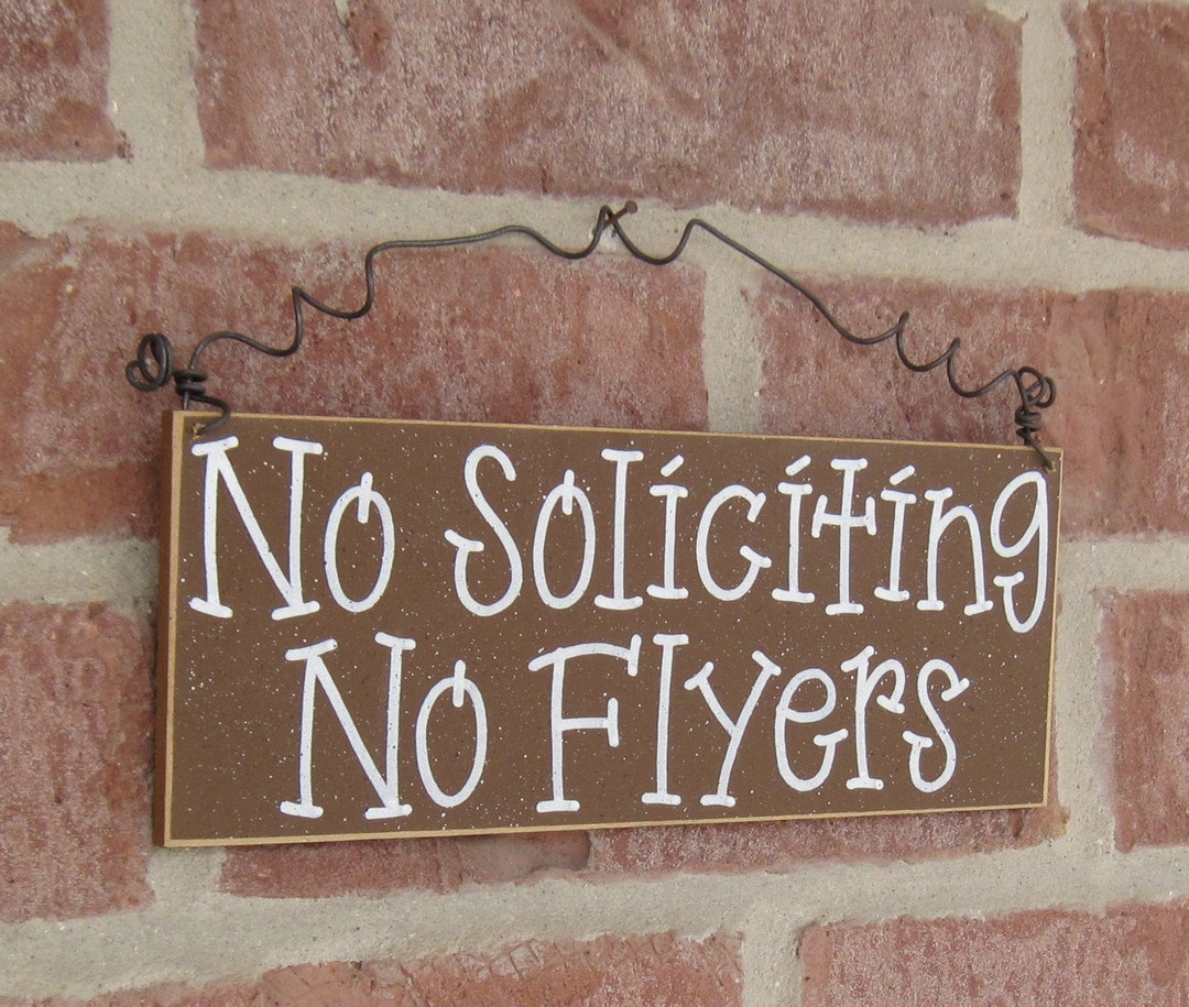 Free Shipping - NO SOLICITING No Flyers SIGN (brown) for Home and ...