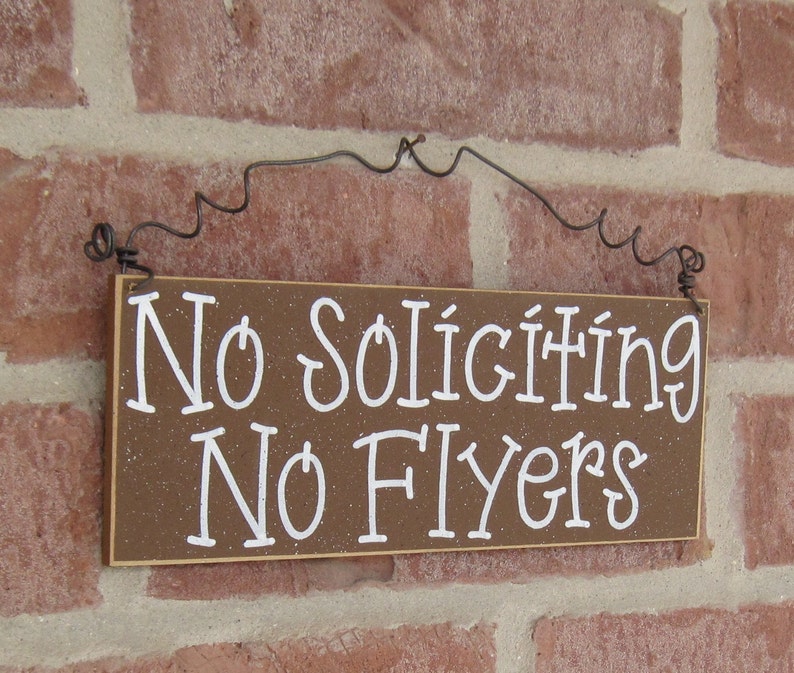 Free Shipping NO SOLICITING No Flyers SIGN brown for home | Etsy