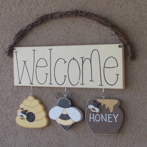 WELCOME SIGN (BEE Themed) for Wall and Home Decor - Etsy