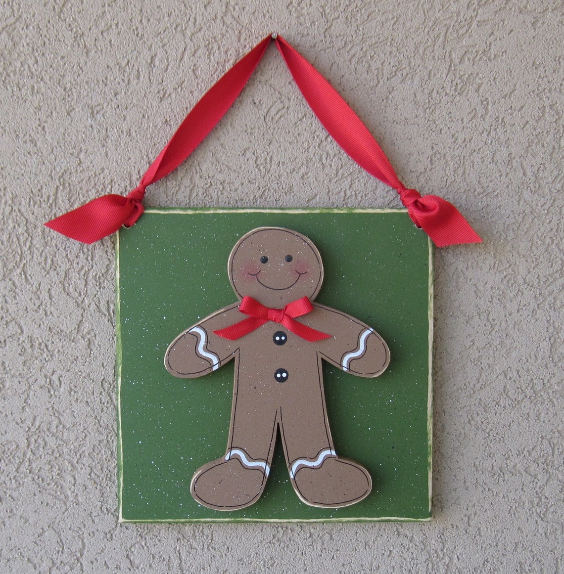 Hanging CHRISTMAS GINGERBREAD MAN With Ribbon for Christmas - Etsy