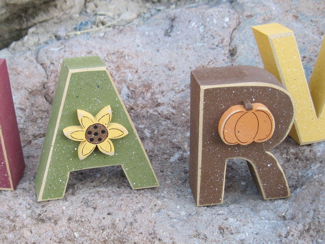 HARVEST BLOCKS for Autumn Fall Thanksgiving Shelf Gift - Etsy