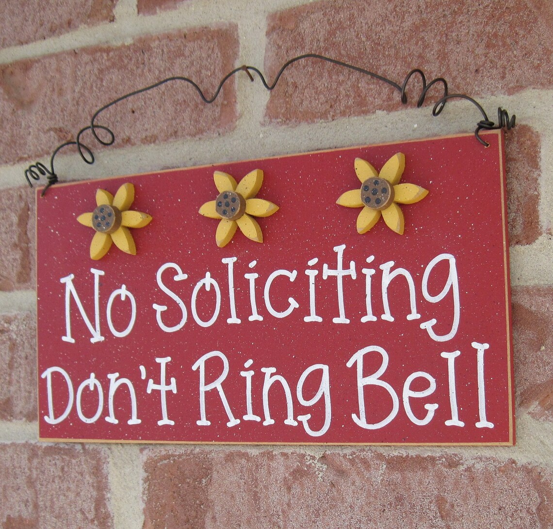 Free Shipping No SOLICITING Don't Ring Bell Sign With 3 | Etsy