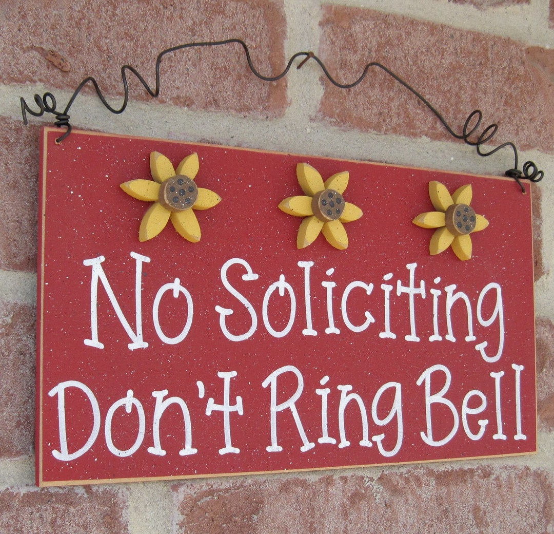 Free Shipping - No SOLICITING Don't Ring Bell Sign With 3 Sunflowers ...