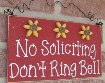 Free Shipping NO SOLICITING Don't Ring Bell With | Etsy