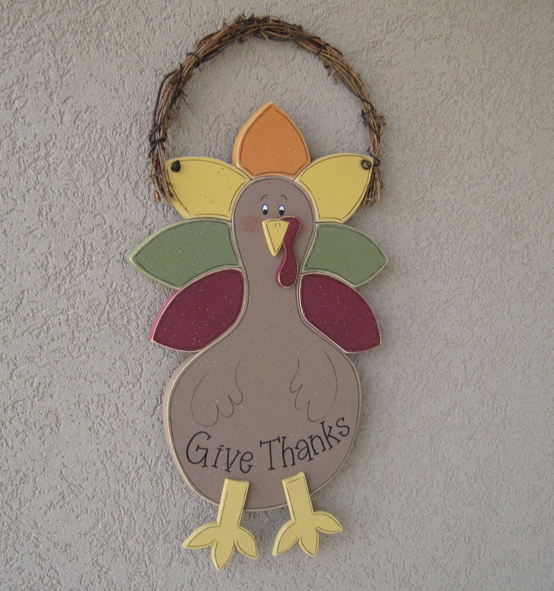 HANGING TURKEY With Grapevine for Wall, Door, November, Thanksgiving ...