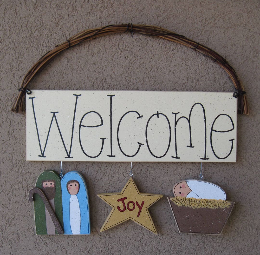 Monthly WELCOME SIGN (christmas Nativity) for Wall and Home Decor - Etsy