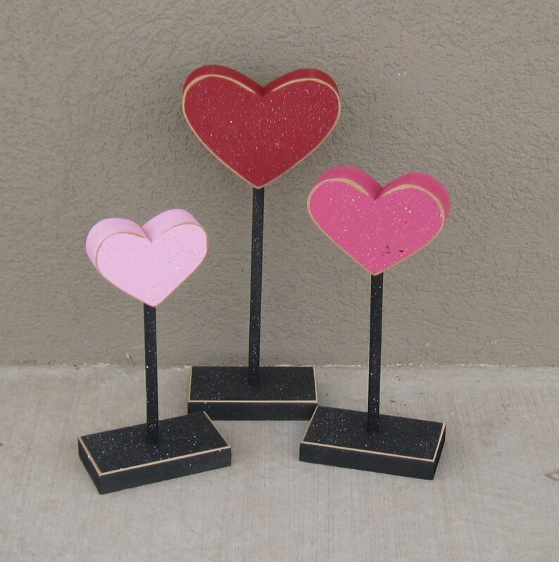 Handcrafted Valentine Heart Block Set, Shelf Decor - Etsy