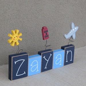 CUSTOM Name or Word BLOCKS for Children, Home, Desk, Shelf, Decor - Etsy