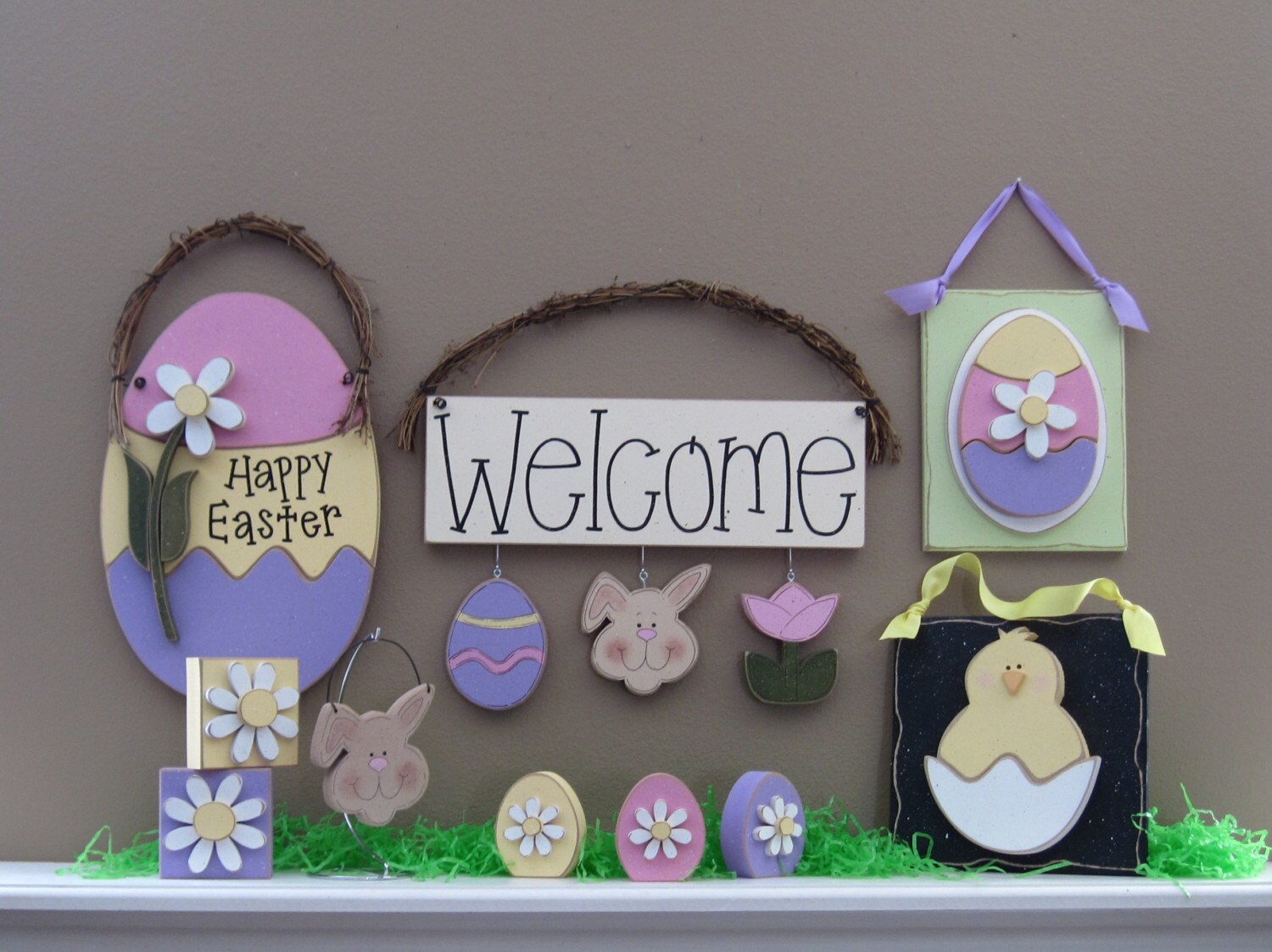 5 EGG SHAPED Block Set With DAISIES for Easter Spring and | Etsy