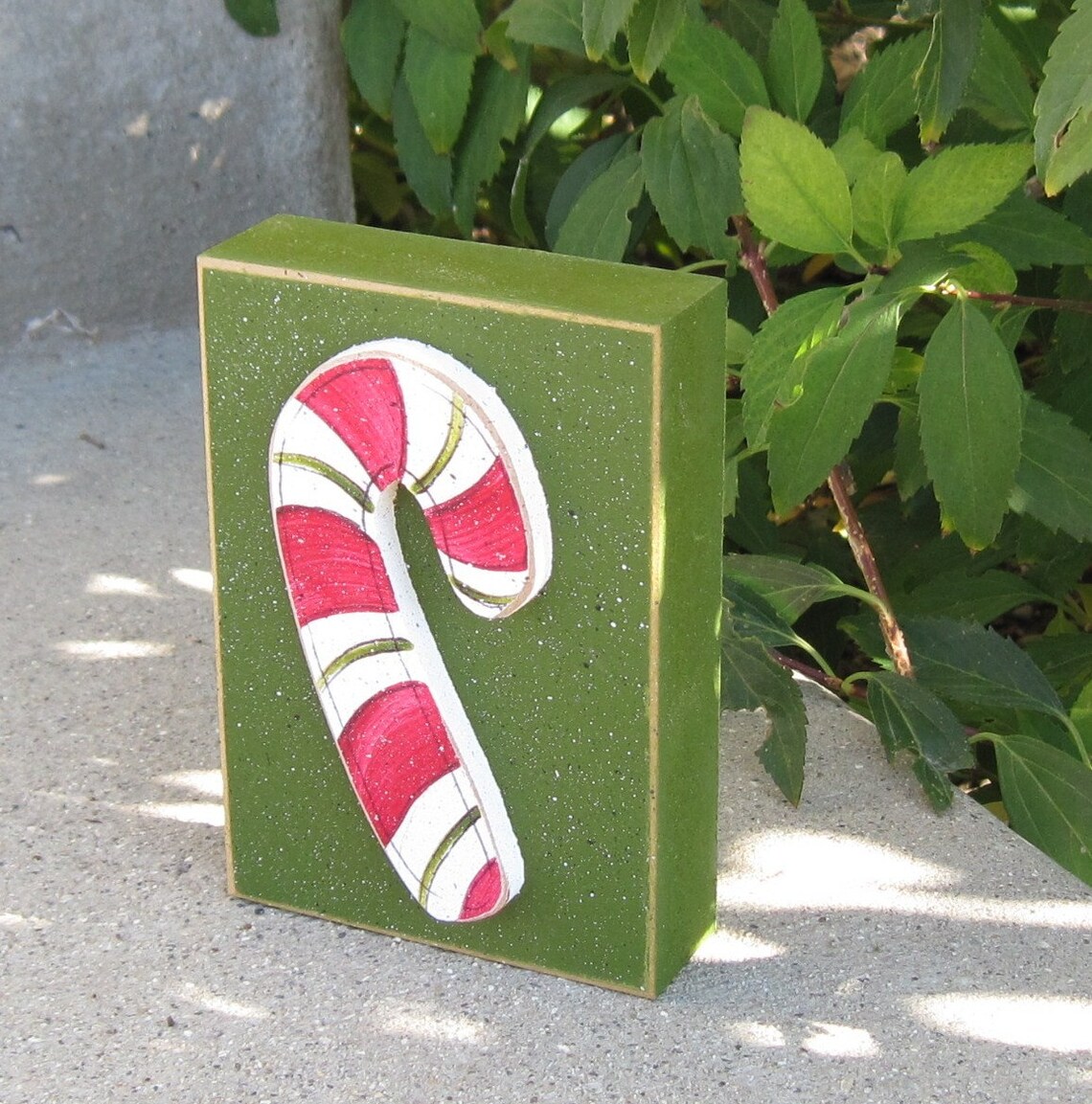 CANDY CANE BLOCK for Christmas, Winter, Noel, Shelf, Desk, Office ...