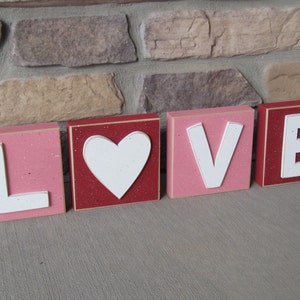 5x5" LOVE Block SET for Valentines Day and Home Decor - Etsy