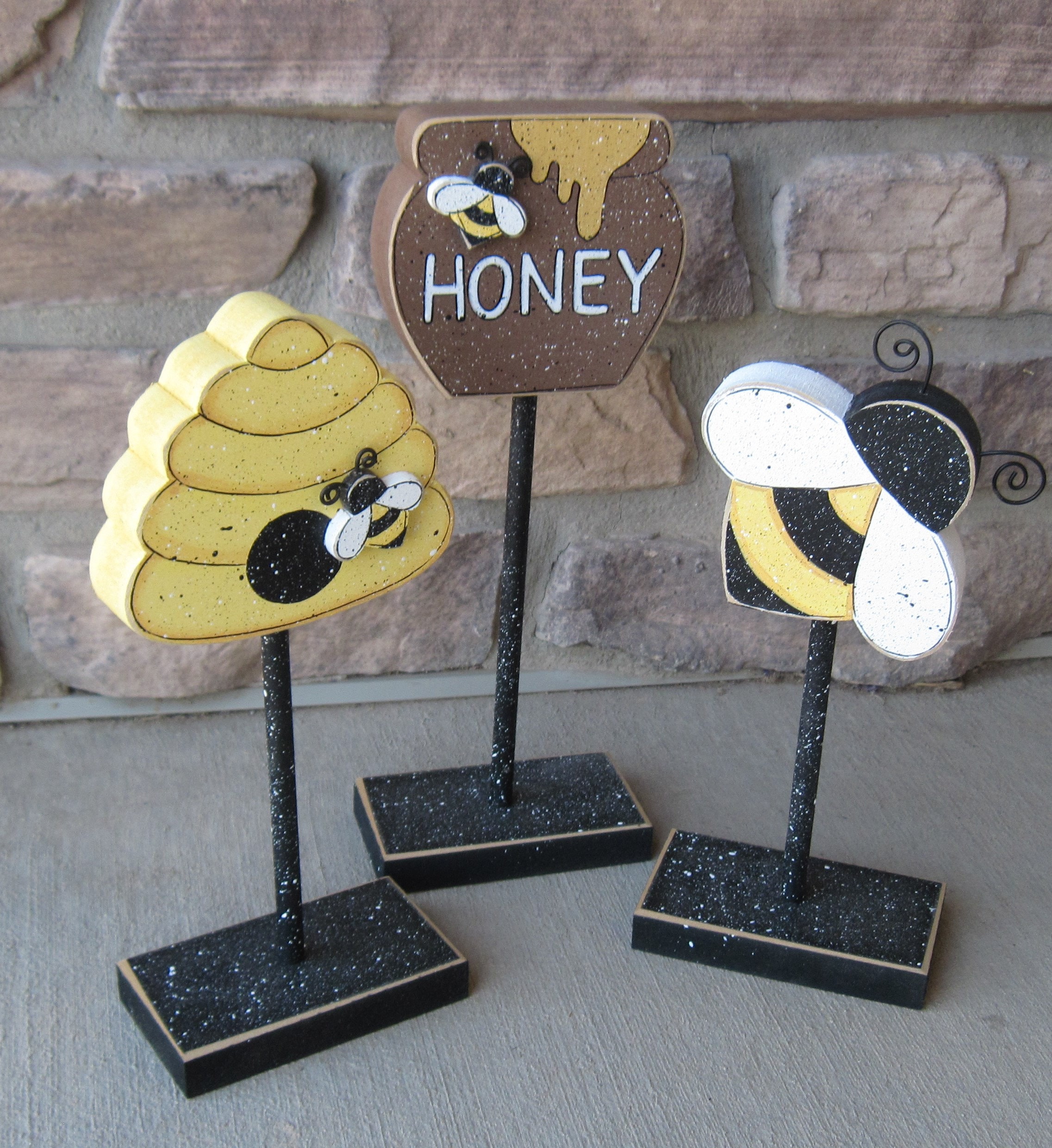 Handcrafted Bee Decor Set, Honey Pot, Beehive, Shelf Decor - Etsy