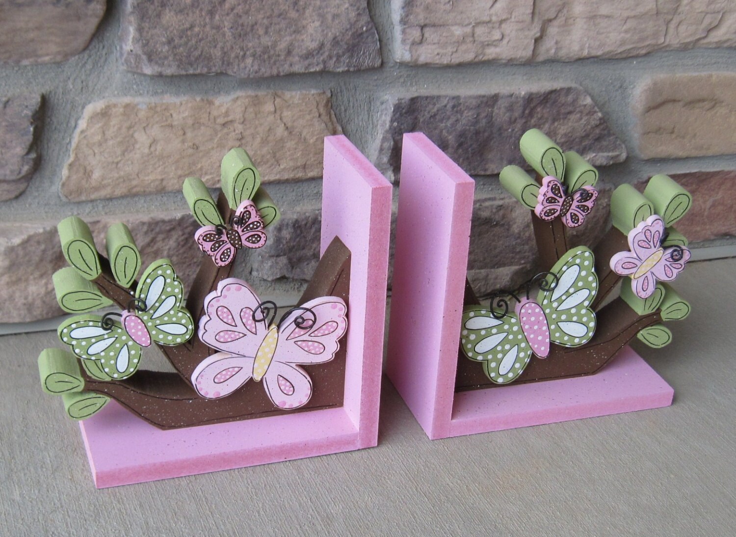 Butterflies and Branches bookends for children library | Etsy
