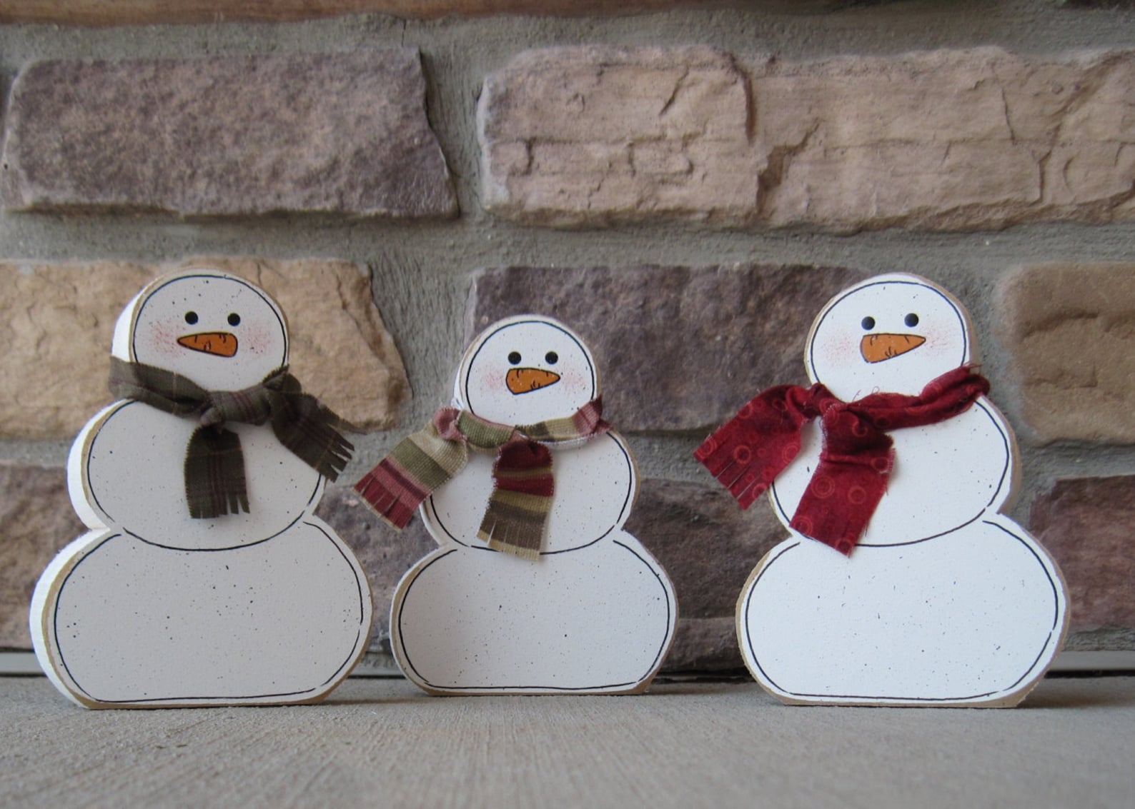 3 Free Standing SNOWMAN BLOCK SET for Winter Christmas - Etsy