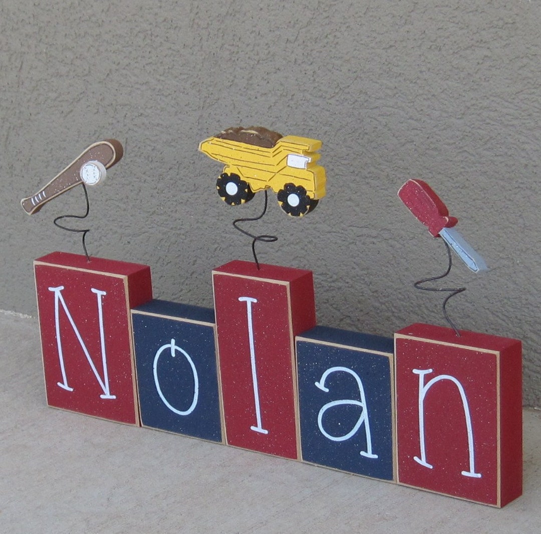 CUSTOM Name or Word BLOCKS for Children, Home, Desk, Shelf, Decor - Etsy