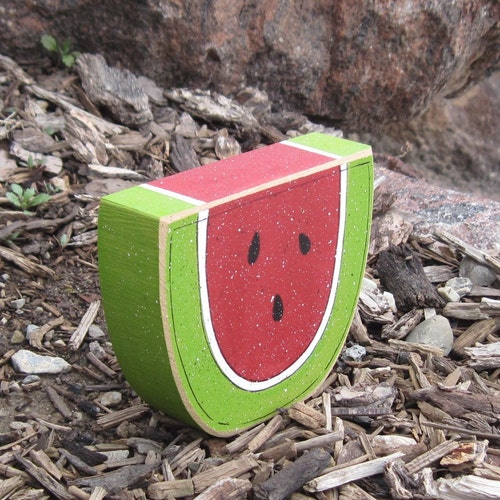 WATERMELON SHAPED BLOCK for Summer Shelf Desk Office and - Etsy