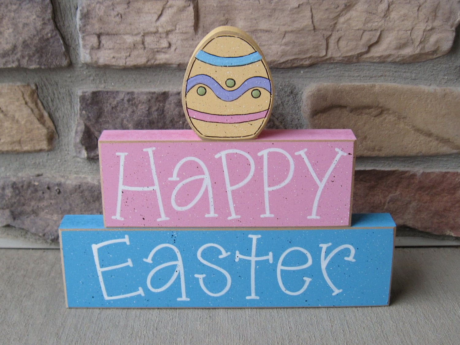 HAPPY EASTER Blocks for Easter Home Desk Shelf Mantle - Etsy