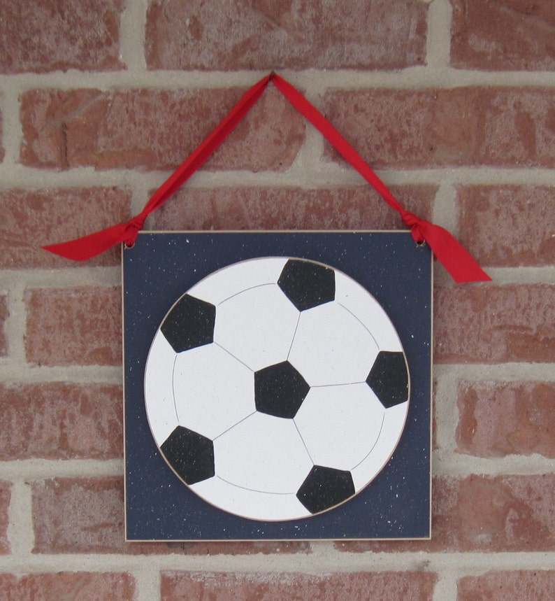 Large 10 Inch HANGING SOCCER BALL With Red Ribbon for Boy - Etsy