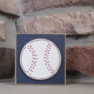 BASEBALL BLOCK for Boy Decor, Dresser, Shelf, Desk, Office, Mantle, Man ...