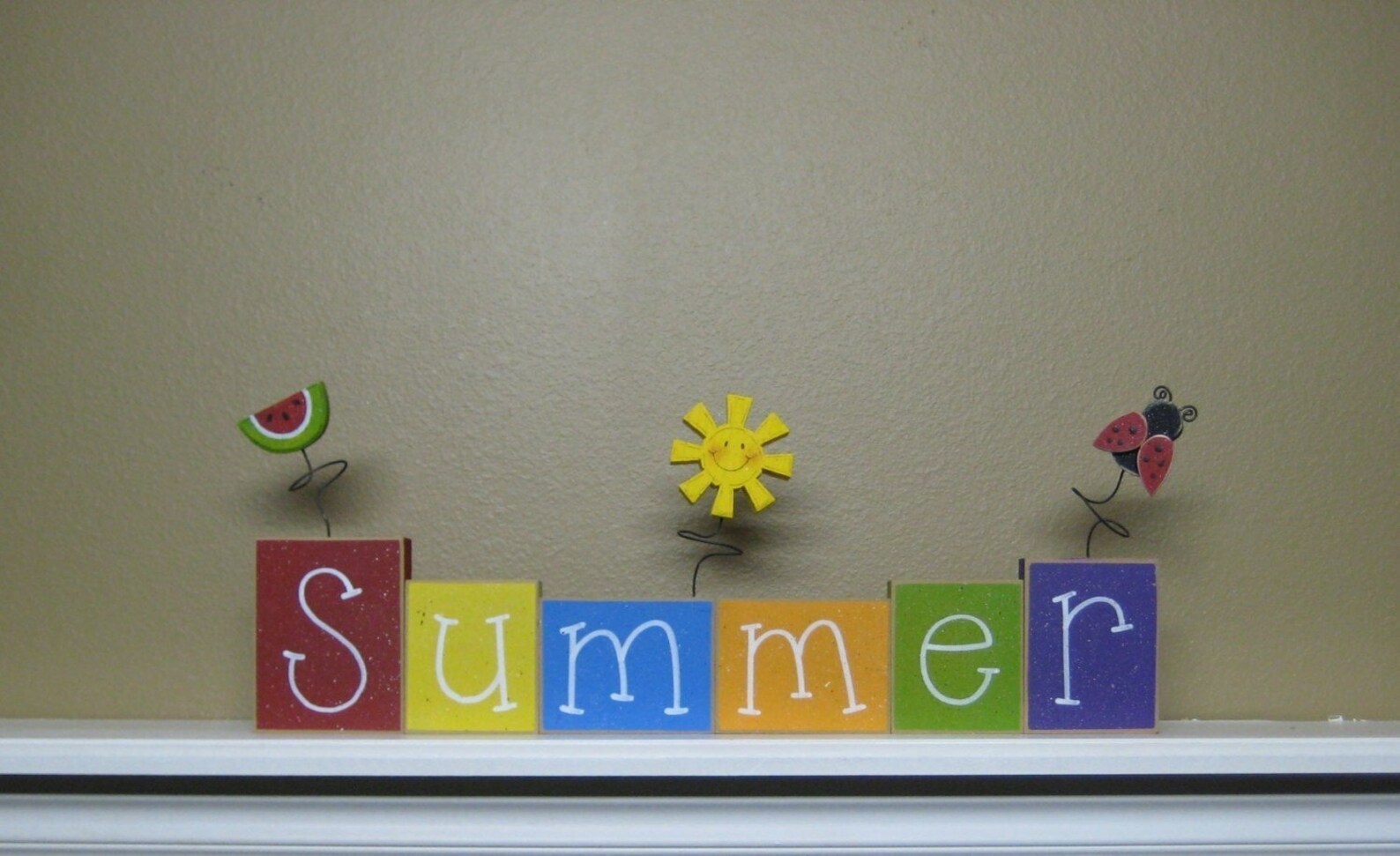 SUMMER BLOCK SET for Shelf Mantle Office Seasons Home and - Etsy
