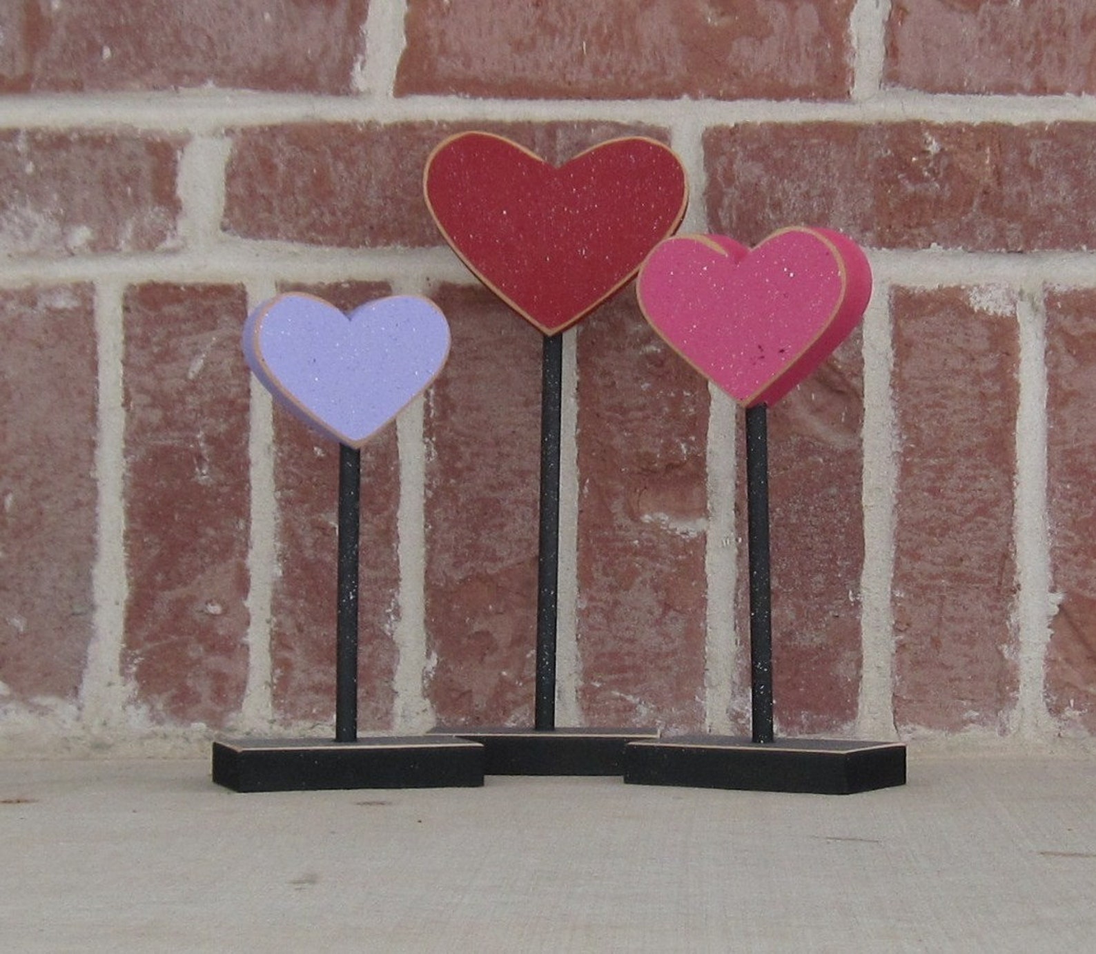 3 Tall Standing Heart Block Set for February, Love, Valentines, Shelf ...