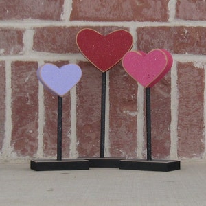 3 Tall Standing Heart Block Set for February, Love, Valentines, Shelf ...