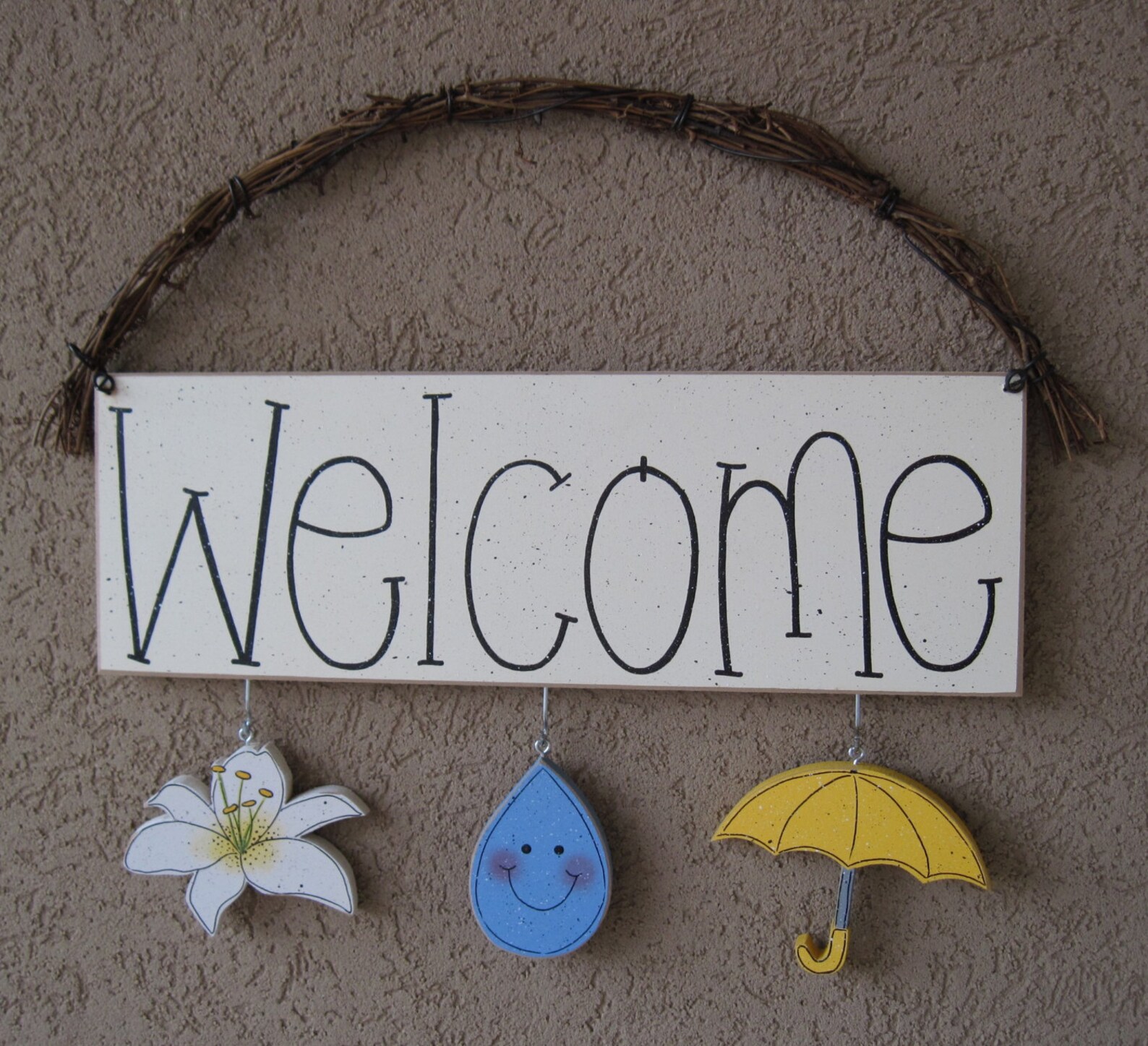 Welcome sign SPRING THEMED for wall and home decor | Etsy