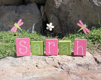 CUSTOM Name or Word BLOCKS for Children Home Desk Shelf - Etsy