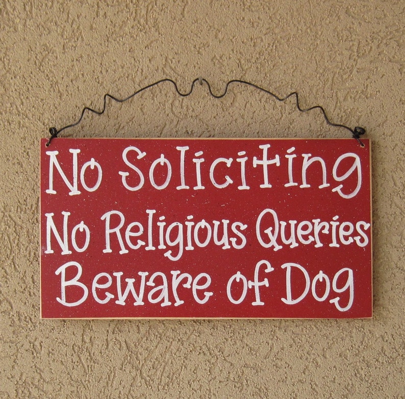 Free Shipping - No Soliciting, No Religious Queries, Beware of Dog Sign ...