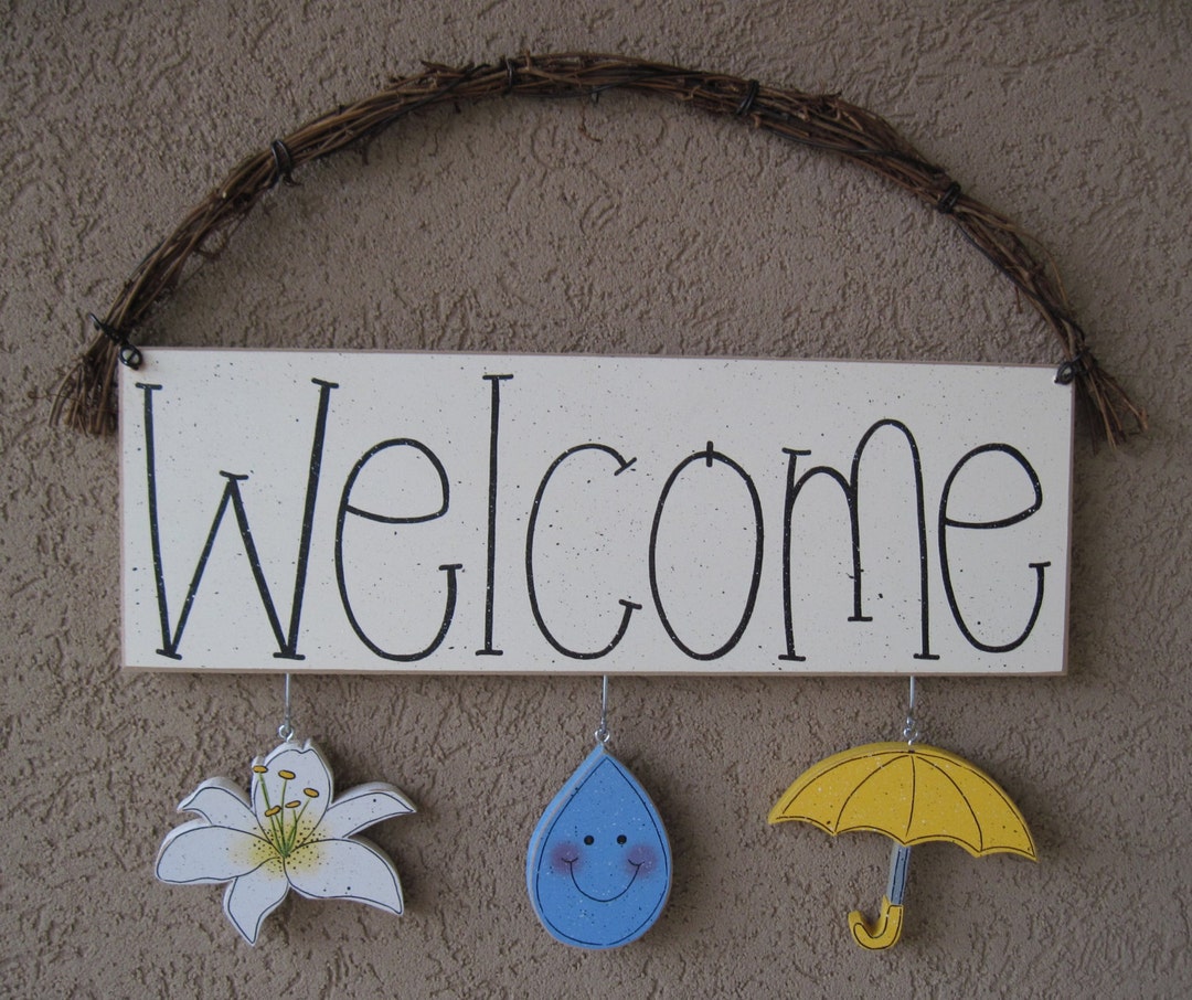 Welcome Sign (SPRING THEMED) for Wall and Home Decor - Etsy