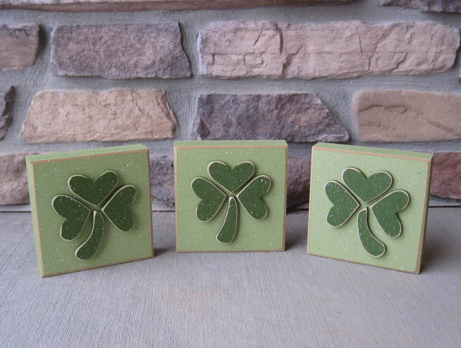 5 CLOVER or SHAMROCK Block SET of 3 for St. Patricks Day - Etsy