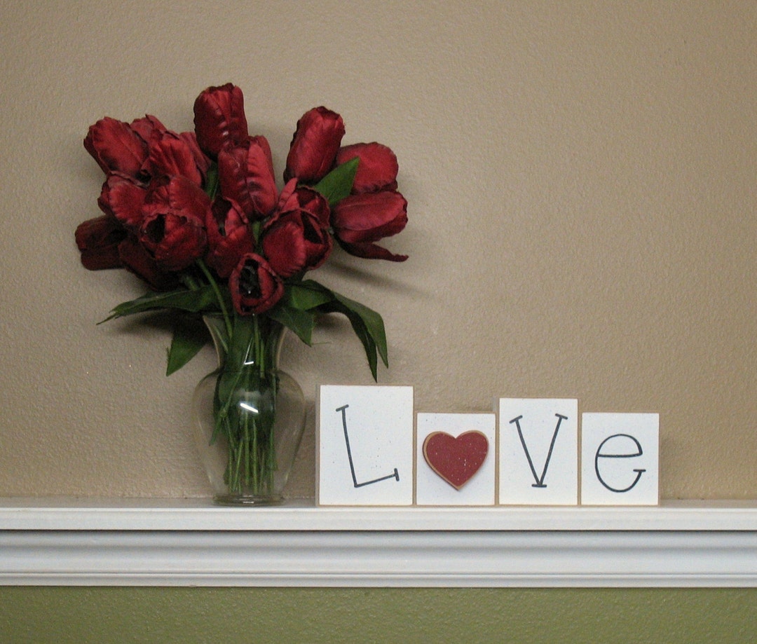 LOVE BLOCK SET for Home, Shelf, Desk, Mantle and Valentine Decor - Etsy