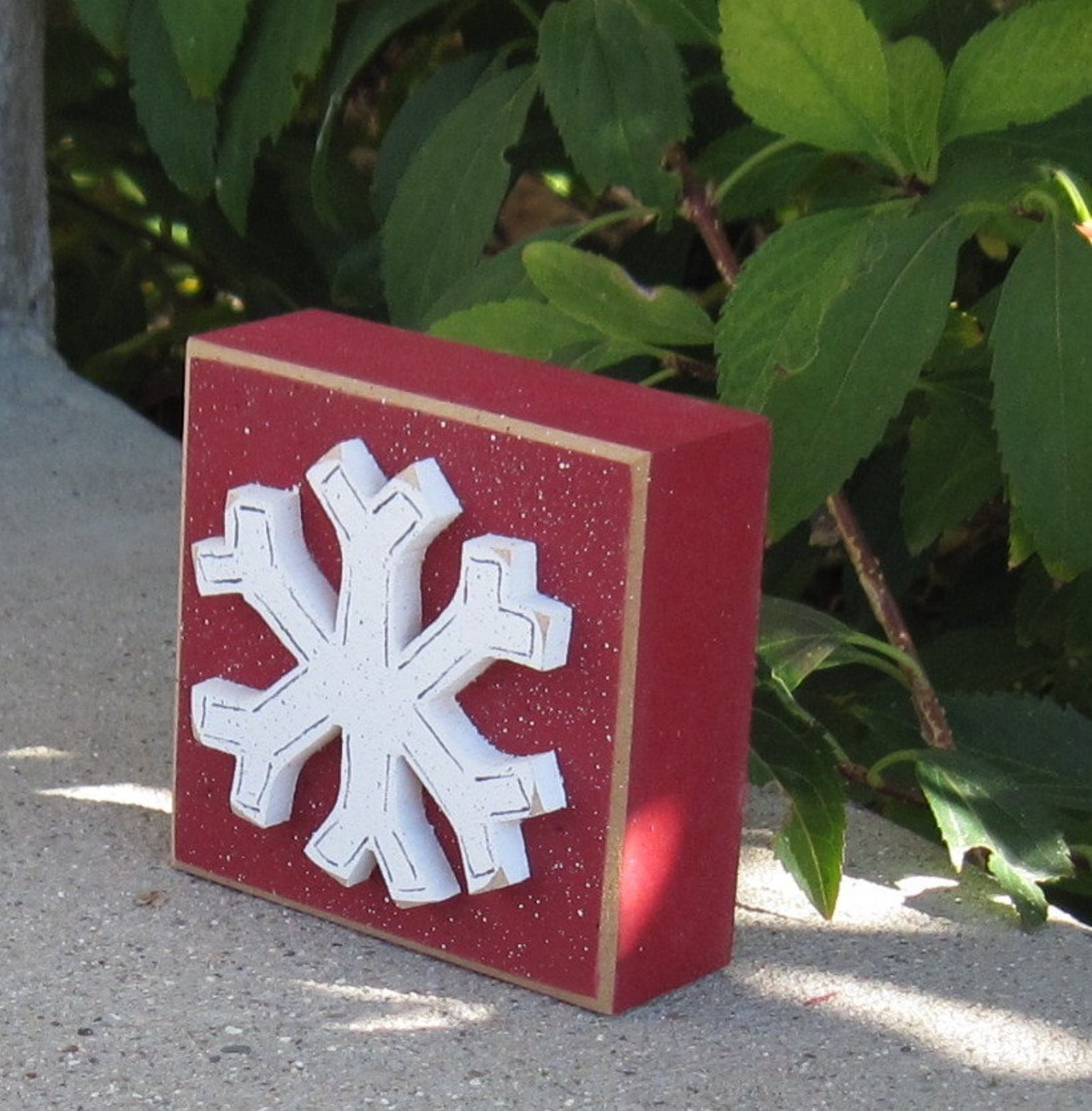 Snowflake Block for Winter Christmas Noel Shelf Desk - Etsy