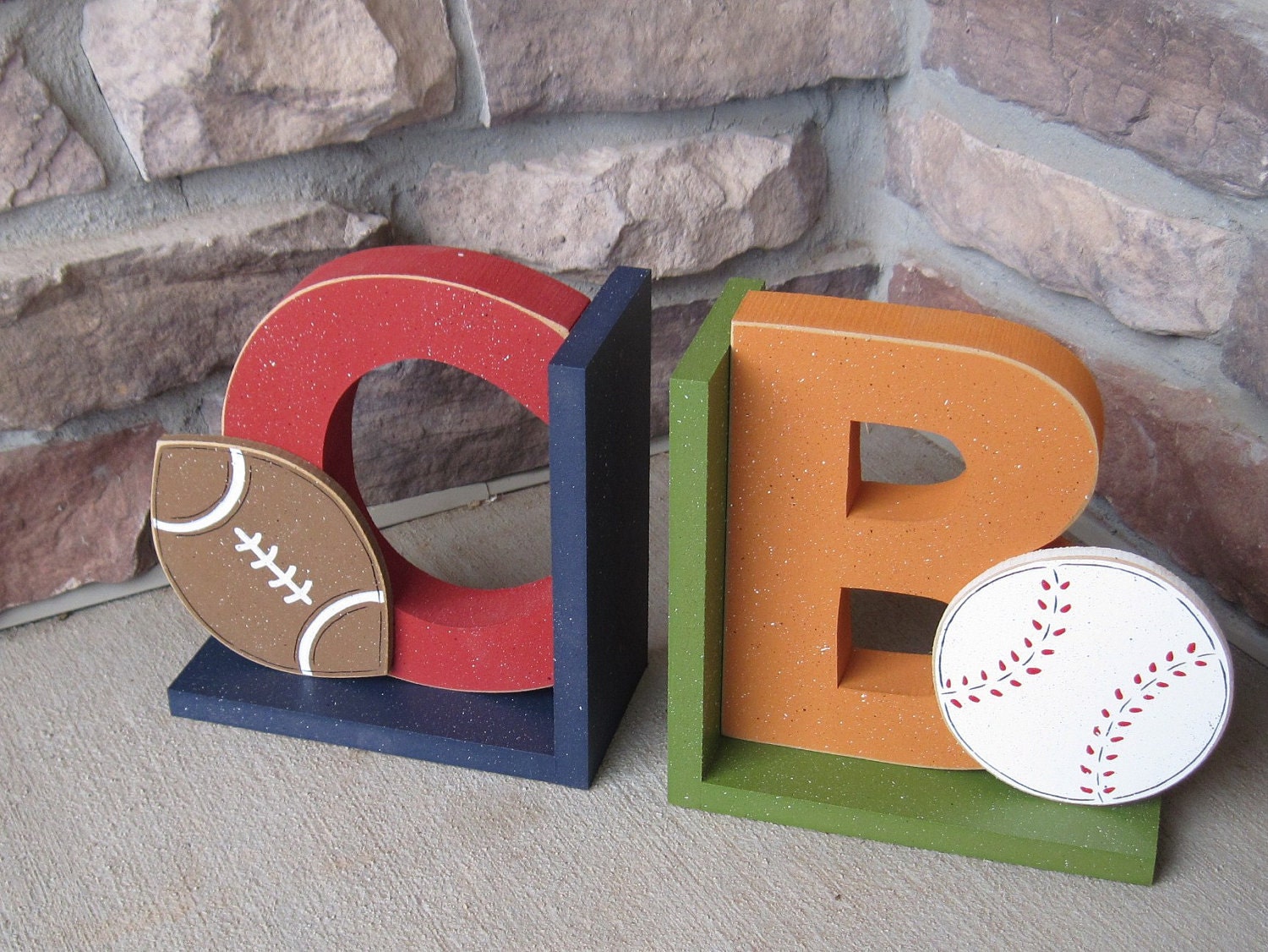 Personalized Sports Themed Bookends for Children Library - Etsy