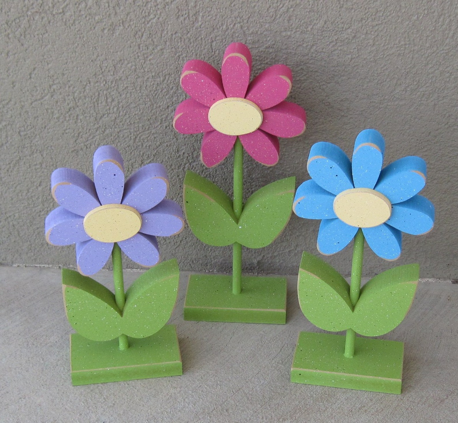 3 Tall Standing Flower Block Set for Spring Decor Flower - Etsy