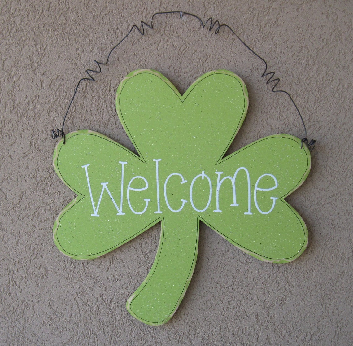 15x 15 Hanging Clover Welcome Sign for St. - Etsy