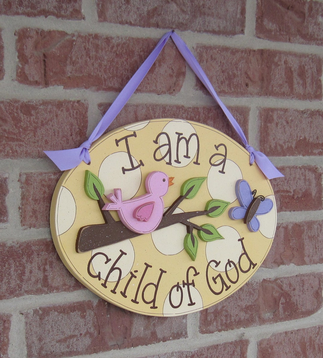 Handcrafted "child of God" Sign, Bird and Butterfly Decor - Etsy