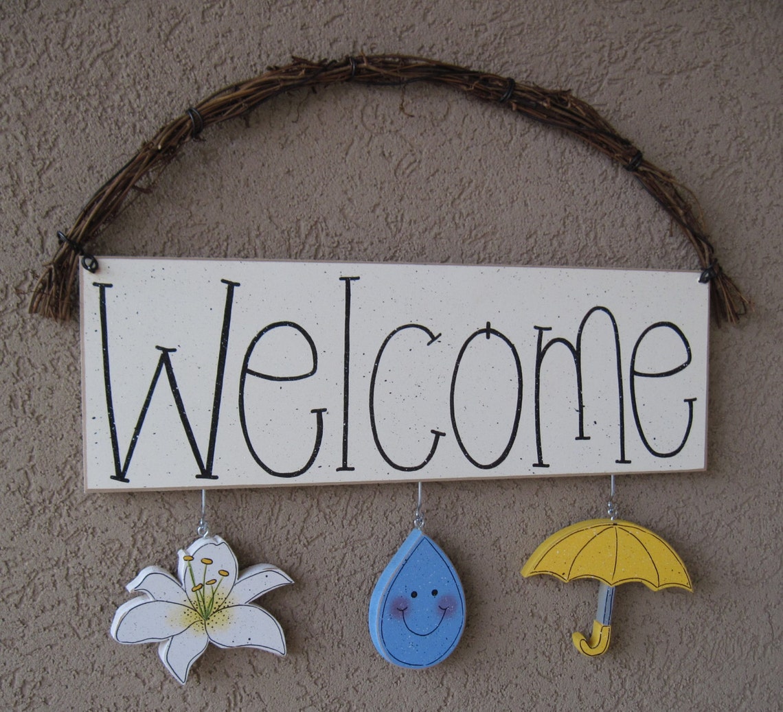 Welcome Sign (SPRING THEMED) for Wall and Home Decor - Etsy
